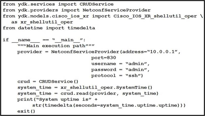 Regarding The Python Script Using Ydk What Is The Result For A Device That Is Running Cisco Ios