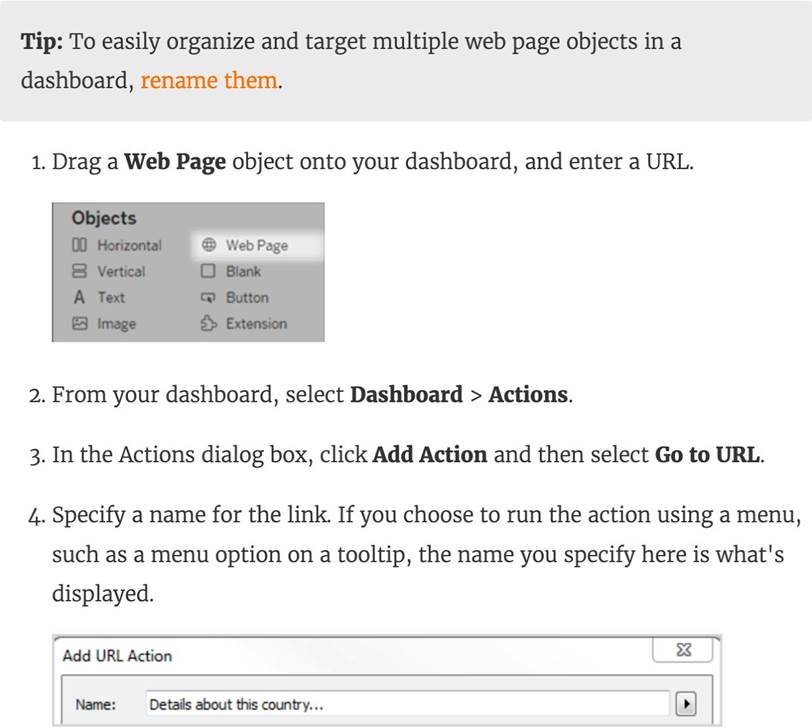 Is It Possible To Deploy A Url Action On A Dashboard Object To Open A Web Page Within A